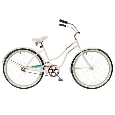 Titan Docksider White Single Speed Womens Beach Cruiser Bicycle ...