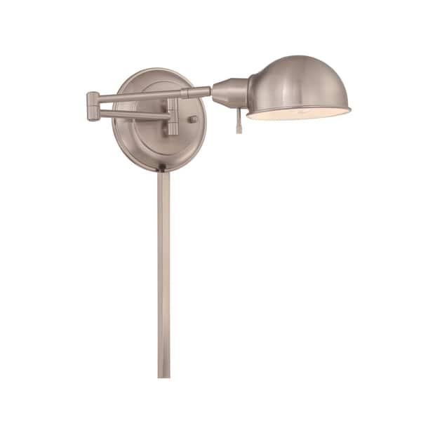 Lite Source Rizzo 1-light Swing-arm Wall Lamp - Silver - On Sale - Bed ...