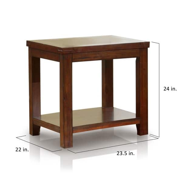 Llat Transitional Cherry 24-inch Solid Wood 1-Shelf Side Table by ...