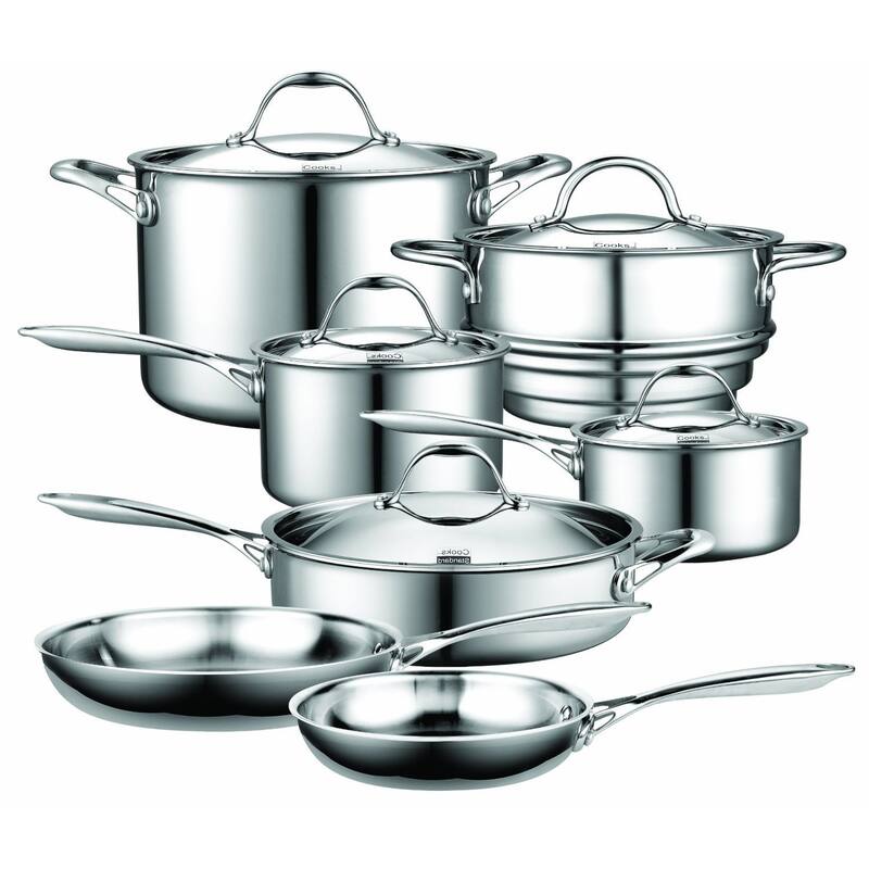 Cooks Standard 12-Piece Multi-Ply Clad Stainless Steel Cookware Set ...