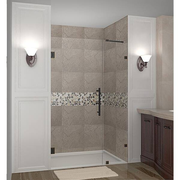 Aston Nautis 35 In X 72 In Completely Frameless Hinged Shower Door In