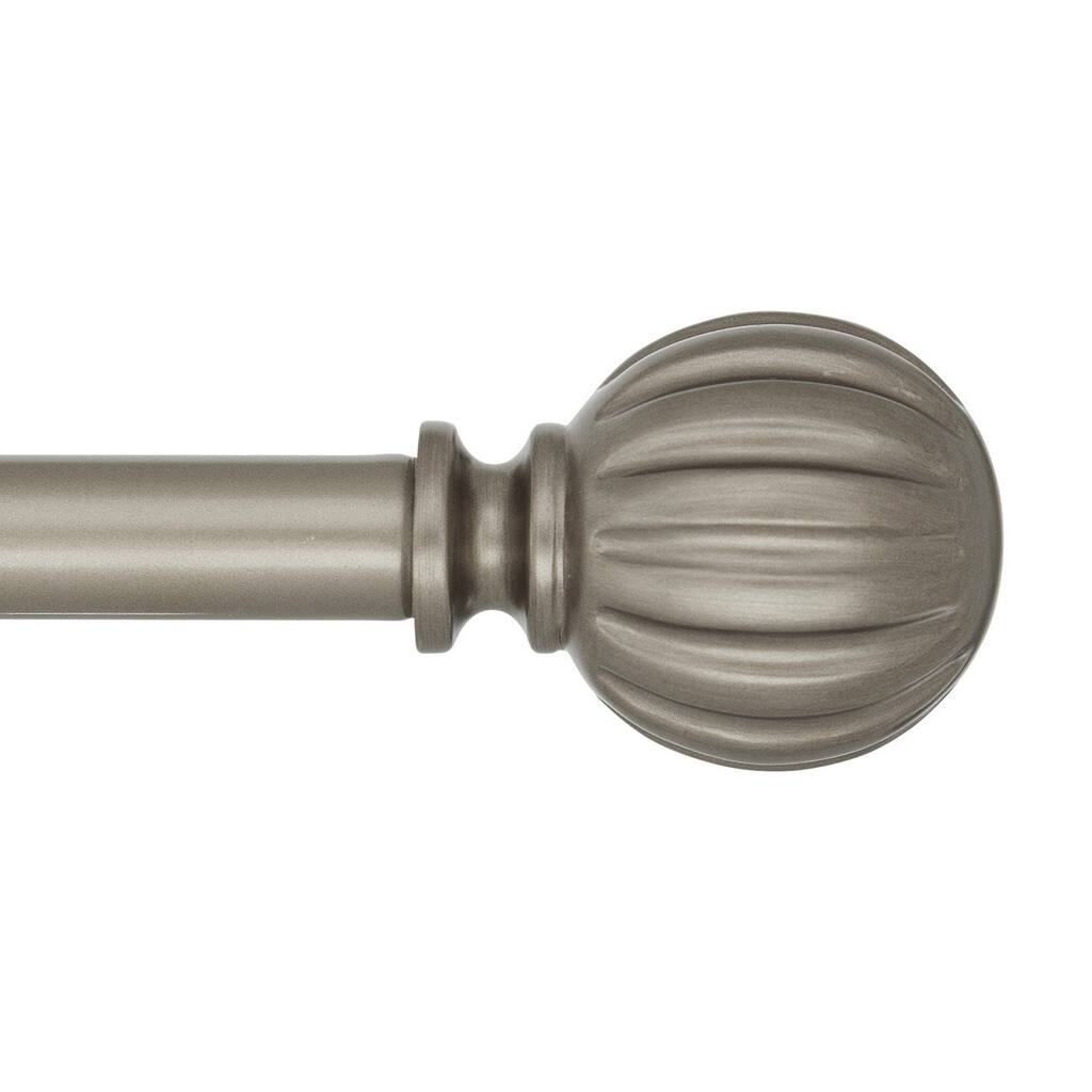 Ribbed Ball Drapery Rod Set - Overstock - 9934377