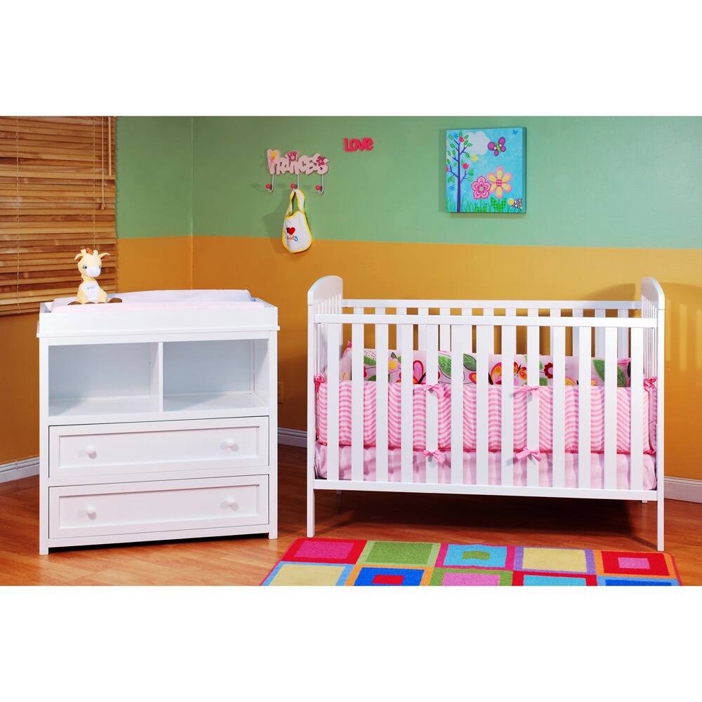 Mikaila Ariel Crib and Changer Set - Overstock - 9936138