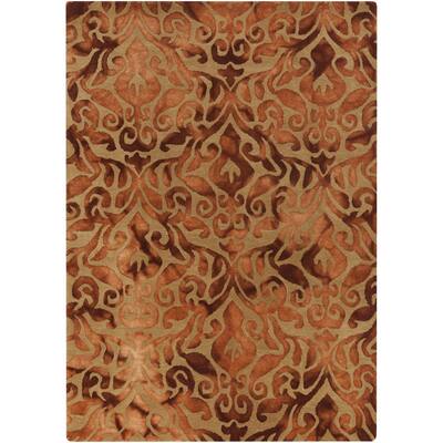 Hand-Tufted Newlyn Damask Pattern Wool Area Rug - 5' x 7'6" - Overstock ...