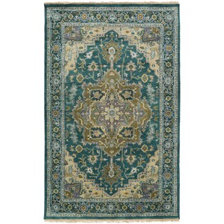 Hand-Knotted Conor Border New Zealand Wool Area Rug - 8' x 11' - Bed ...