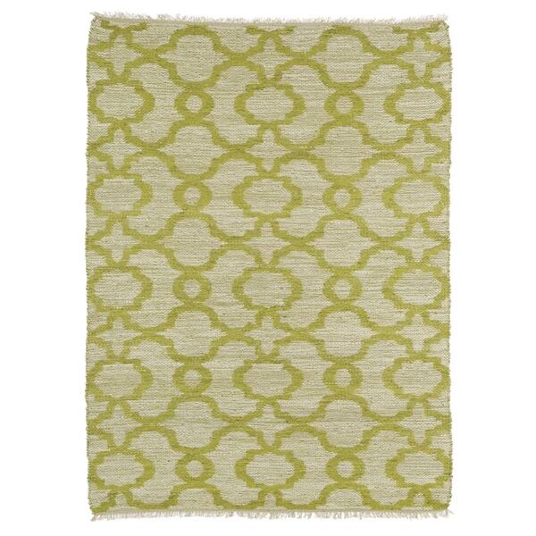 Handmade Natural Fiber Canyon Lime Green Trellis Rug - Bed Bath ...