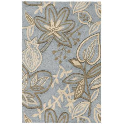 Rug Squared Laurel Light Blue Rug - 1'9" x 2'9" - Overstock - 9970157