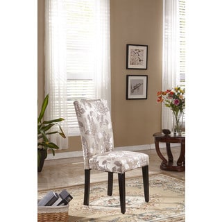Elegant Parson Borwn Gold Floral Fabric Dining Chair (Set of 2) - Bed ...