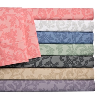Home Styles Cotton Rich Damask Sheet Set - Bed Bath & Beyond - 9977327