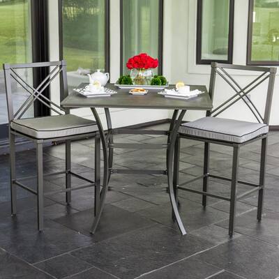 Audubon Aluminum 2-person Patio Bar Set - Overstock - 9978515