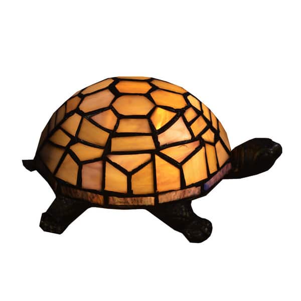 Turtle Tiffany-style 1-light Amber Accent Lamp - Bed Bath & Beyond ...