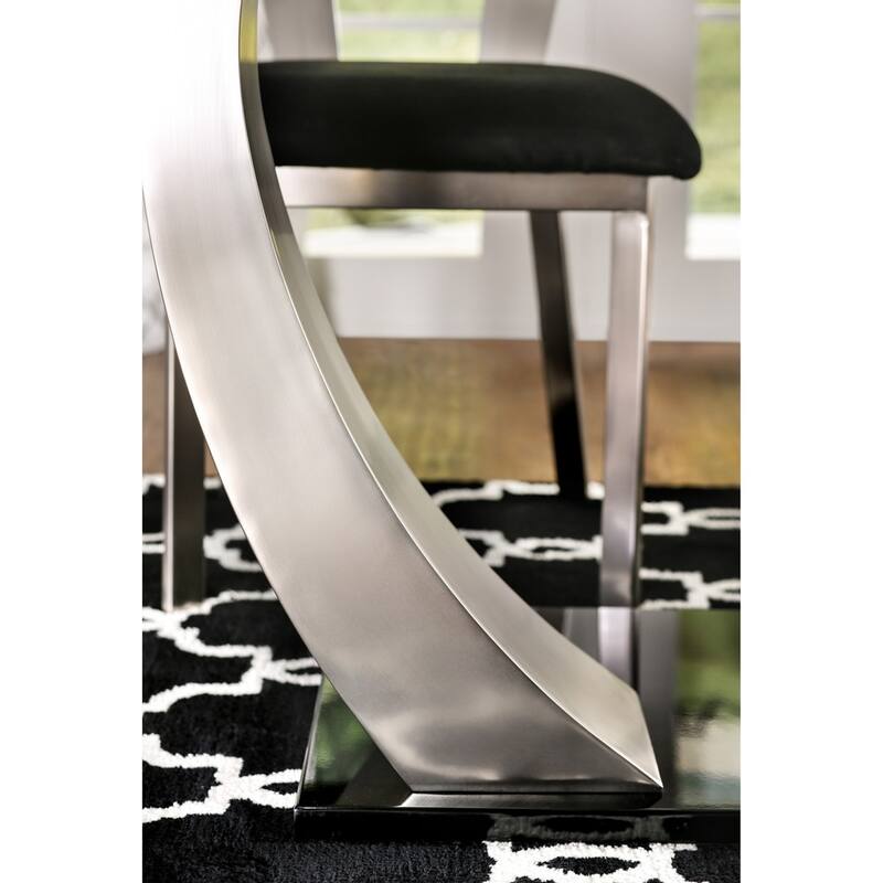 Jami Contemporary Silver Metal 7-Piece Dining Set by Furniture of ...