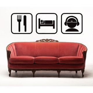 Eat Sleep DJ EDM Sticker Wall Vinyl Wall Art - Bed Bath & Beyond - 9997988