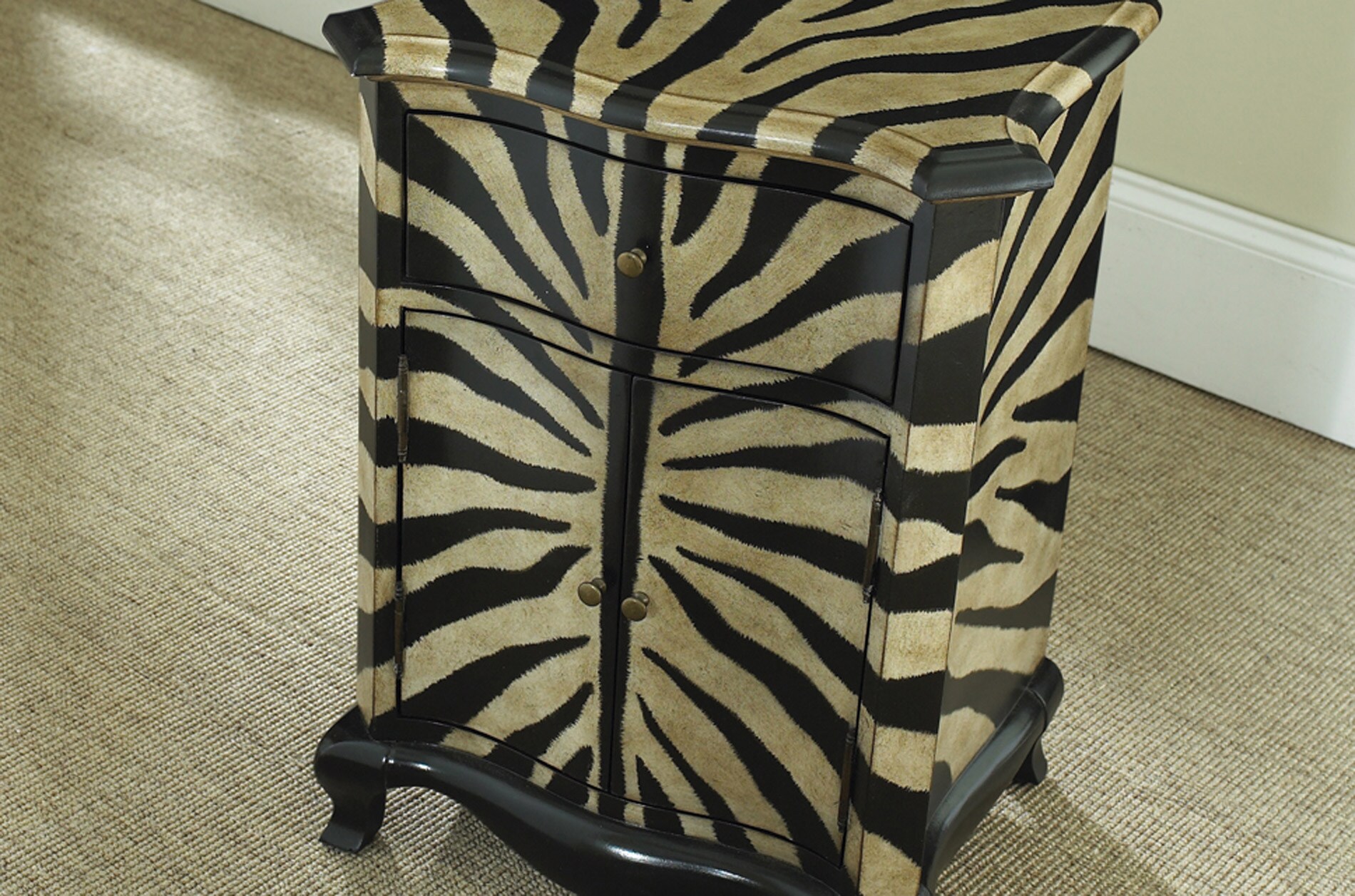 Hand Painted Zebra Print Accent Chest - Bed Bath & Beyond - 5283804