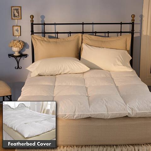 Extra Support True Baffle Box Featherbed Set - White - Overstock - 5174301