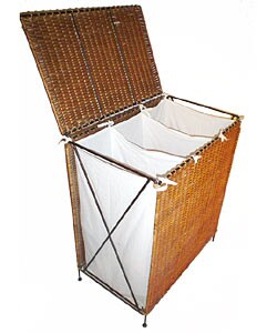 Triple Compartment Laundry Hamper (Indonesia) - Bed Bath & Beyond - 572563