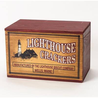 Lighthouse Design Burgundy Covered Box - Overstock - 5226581