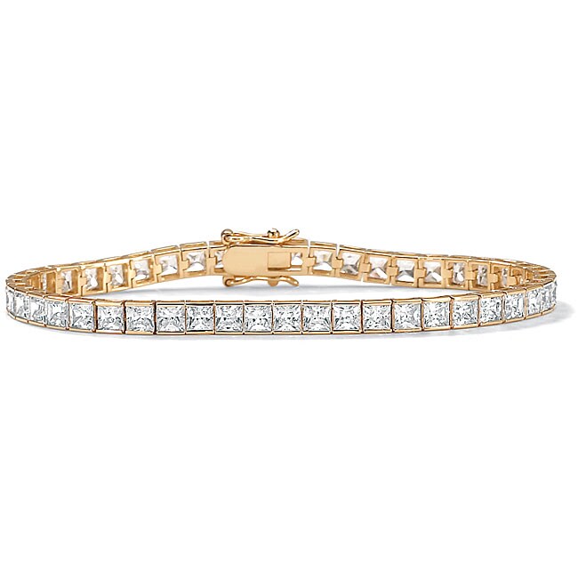 Ultimate Cz 10k Yellow Gold Cubic Zirconia Tennis Bracelet Free