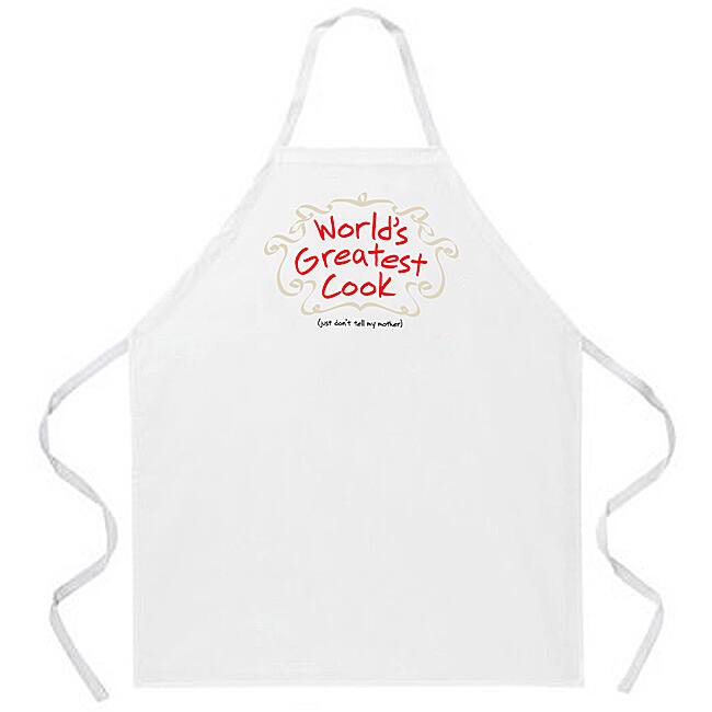 Attitude Aprons 'World's Greatest Cook' White Apron - Overstock - 6581600
