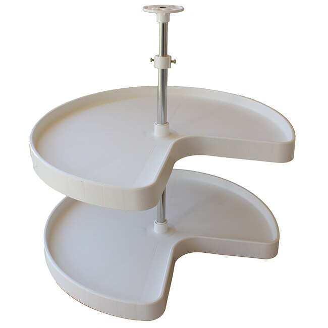 Double Kidney 24-inch Lazy Susan Turntable with Two Rotating Trays ...