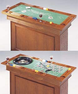 Multi-Function Oak Two-drawer Game Bar Table - Bed Bath & Beyond - 690291