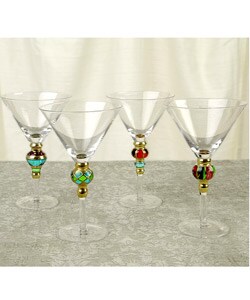 Set of Four Tutto Bello Assorted Jewel Stemmed Martini Glasses - Bed ...