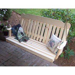5-foot Unstained Pine Porch Swing - Bed Bath & Beyond - 1950692