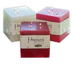 6x6 Square Scented 3 wick Candle - Bed Bath & Beyond - 708