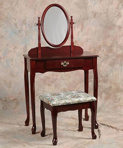 Queen Anne Vanity and Ottoman Set - Bed Bath & Beyond - 2119968