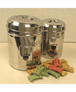 Stainless Steel Paw Print Canisters (Set of 2) - Bed Bath & Beyond ...