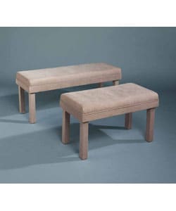 Oatmeal Microfiber 32-inch Bench - Bed Bath & Beyond - 2298912