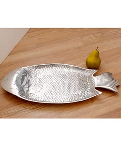 Classic 'Fish' Pewter Platter (India) - Bed Bath & Beyond - 2299351