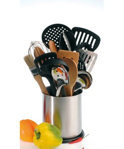 20-piece Stainless Steel Kitchen Tool Canister Set - Bed Bath & Beyond ...