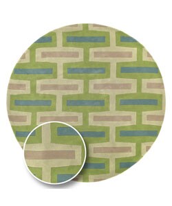 Hand-tufted Nicholas Collection Wool Rug (7'9' Round) - Bed Bath ...