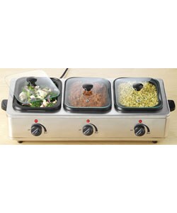 Stainless Steel Three Station Buffet Server - Bed Bath & Beyond - 2690086