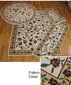 Traditional Ivory 4-piece Rug Set (5' x 7'4) - Bed Bath & Beyond - 2873729