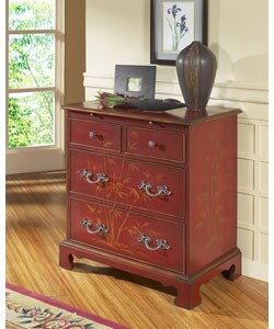Hand-painted Antique Red Accent Chest - Bed Bath & Beyond - 2945994