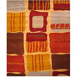Hand-knotted Amber Wool Rug (8' x 10') - Bed Bath & Beyond - 3038843