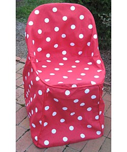 Red/ White Dot Folding Chair Covers (Set of 4) - Bed Bath & Beyond ...