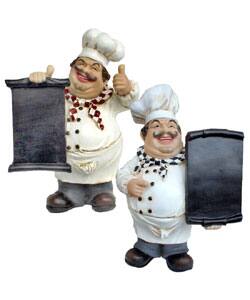 Menu Board Chef Statues (Set of 2) - Bed Bath & Beyond - 1484539