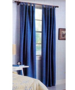 Laramie Blue Denim Window Panels (Set of 2) - Bed Bath & Beyond - 1534306