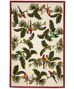 Hand-hooked Tropical Parrot Wool Rug (8' x 10') - Bed Bath & Beyond ...