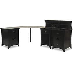 Metropolitan Corner Desk with Small Hutch and Three Cabinets - Bed Bath ...