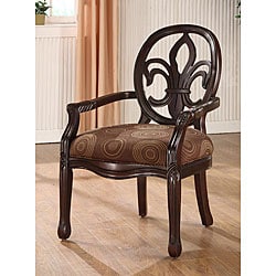 Fleur de Lis Chocolate Arm Chair - Bed Bath & Beyond - 3452649