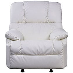 Cream Leather Rocker Recliner Chair - Bed Bath & Beyond - 3548711