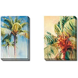 Gallery Direct Allyson Krowitz 'Blue Palm and Pink Coconut' Art Set ...