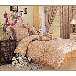 Trump 7-piece Gold Jacquard Comforter Set - Bed Bath & Beyond - 3645166