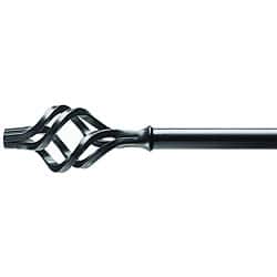 Cassidy West Wrought Iron 66 to 108-inch Adjustable Curtain Rod Set ...