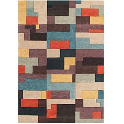 Handmade Alexa Wool Contemporary Tetris Rug (7'6 x 9'6) - Bed Bath ...