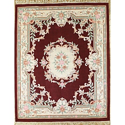 Circlet Burgundy Floral Rug (5' x 8') - Bed Bath & Beyond - 3864776